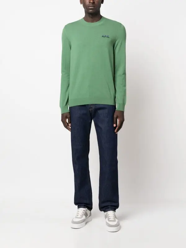 A.p.c. Logo-embroidered Fine-knit Jumper