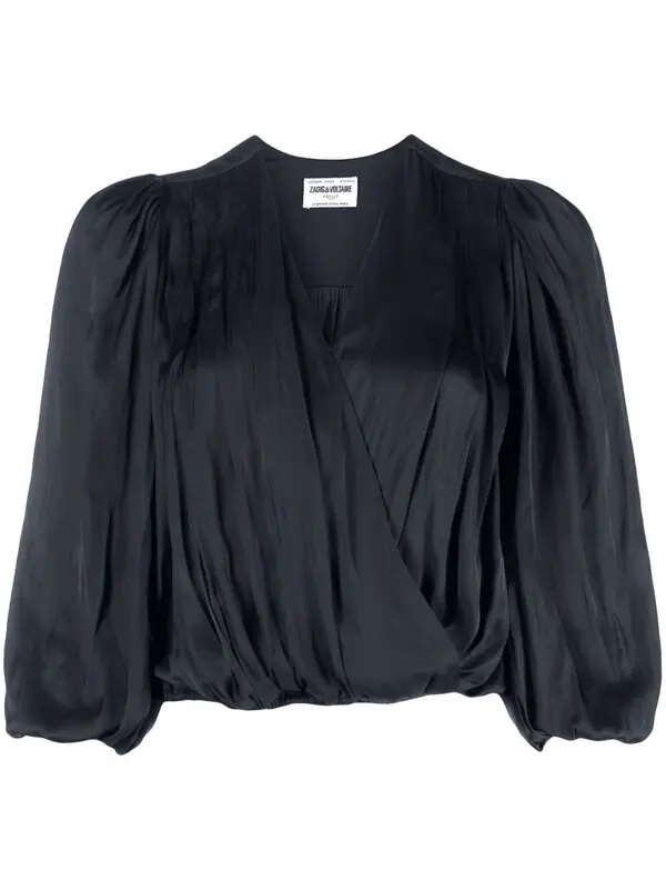 Zadig&Voltaire V-neck Draped Satin Blouse