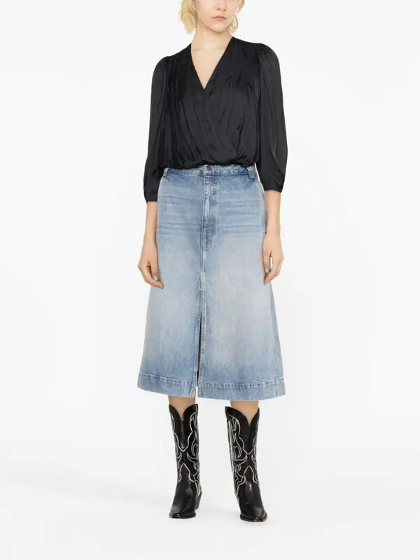 Zadig&Voltaire V-neck Draped Satin Blouse