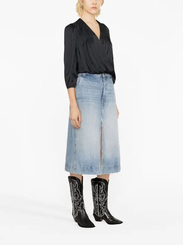 Zadig&Voltaire V-neck Draped Satin Blouse