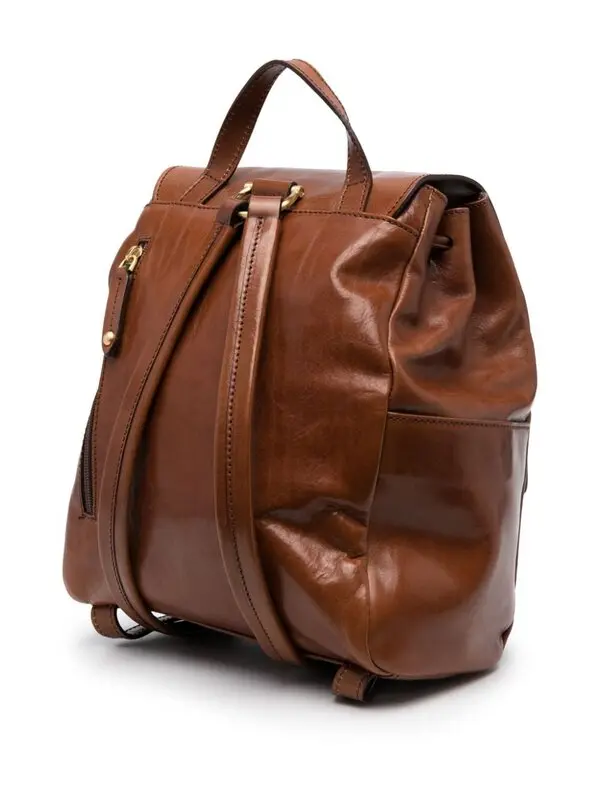 THE BRIDGE Logo Plaque Leather Backpack