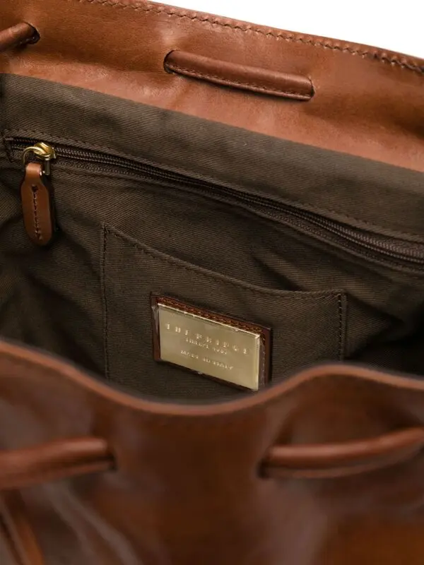 THE BRIDGE Logo Plaque Leather Backpack