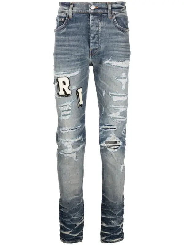 Amiri Varsity Ripped Skinny Jeans