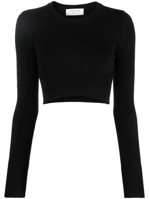MARINE SERRE Cropped Knitted Top