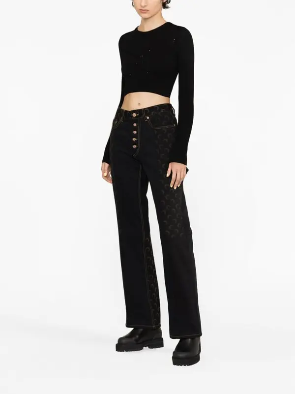 MARINE SERRE Cropped Knitted Top