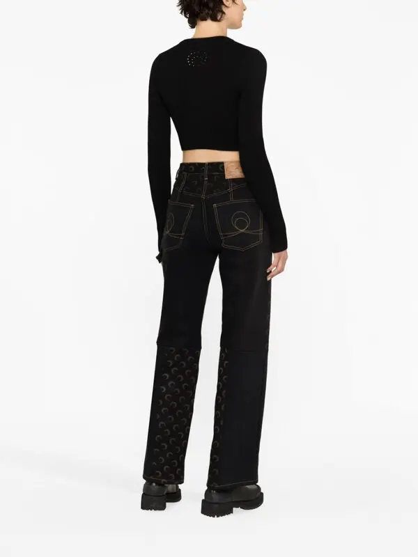 MARINE SERRE Cropped Knitted Top