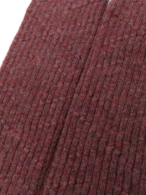 BARRIE Fingerless Cashmere Gloves - Red