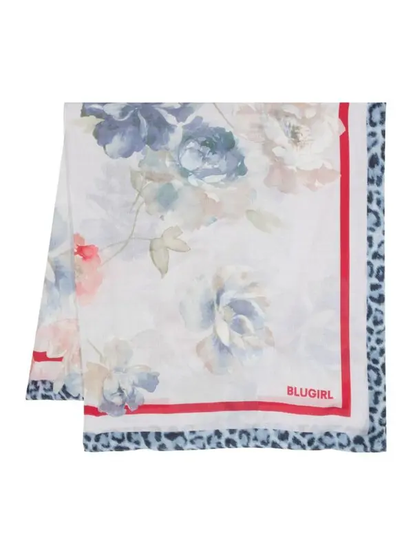 BLUGIRL Faded-effect Floral-print Scarf