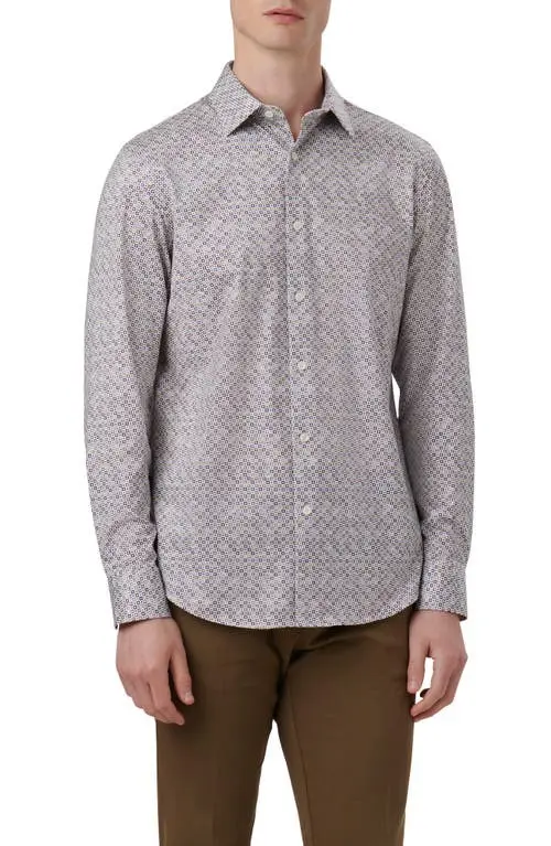 Bugatchi Ooohcotton® James Geo Print Button-up Shirt - Lavender