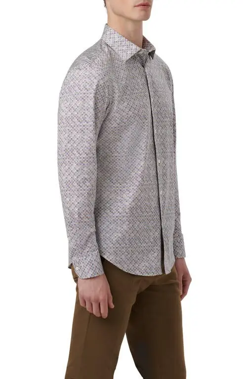 Bugatchi Ooohcotton® James Geo Print Button-up Shirt - Lavender