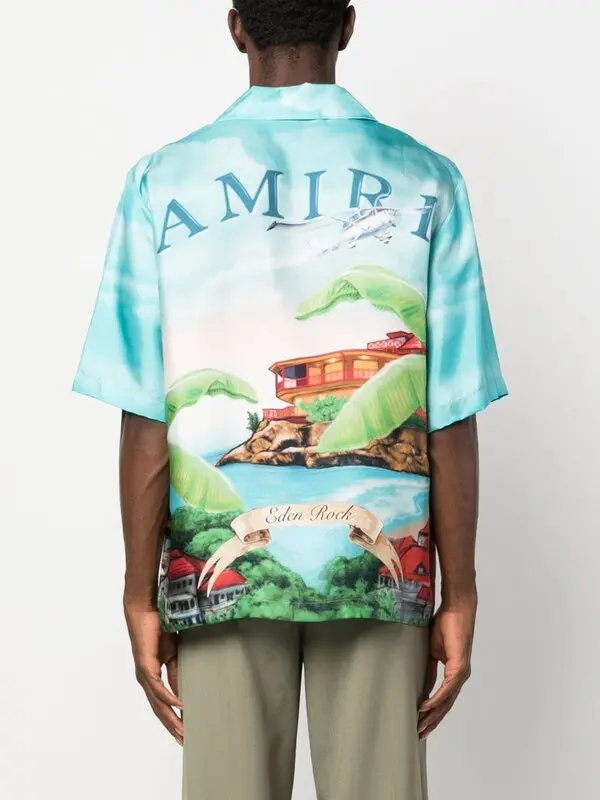 Amiri Eden Rock Bowling Shirt - Blue