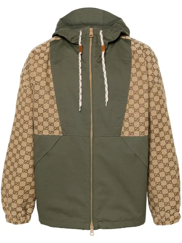 Gucci Gg Canvas Hooded Jacket - Green