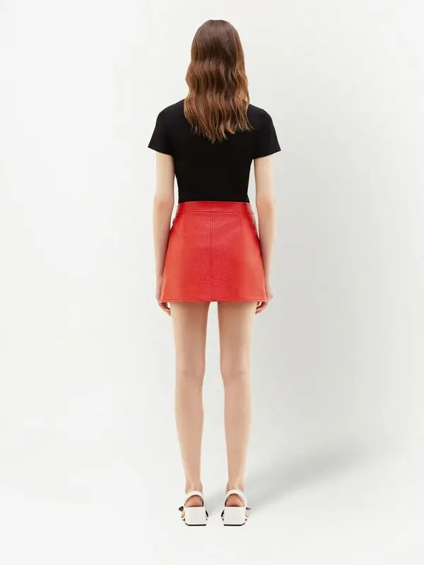 COURREGES Iconique Vinyl A-line Mini Skirt - Red
