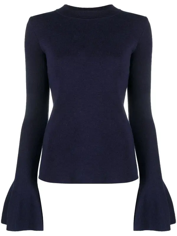 DESTREE Joan Flared-cuff Knitted Jumper - Blue