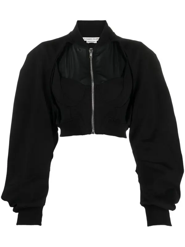 ALESSANDRO VIGILANTE Cut-out Cropped Bomber Jacket