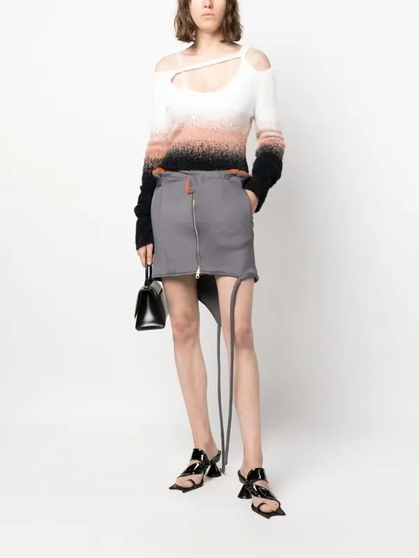 Ottolinger Asymmetric-hem Miniskirt - Grey