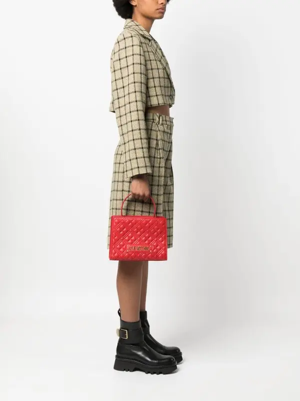 Moschino Logo-lettering Quilted Tote