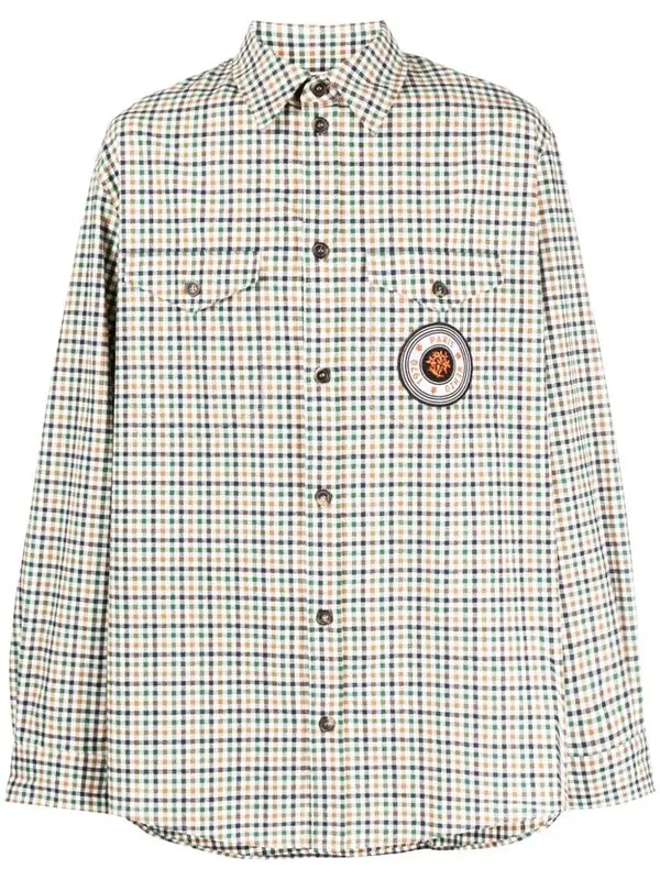 Kenzo Checked Logo-patch Shirt