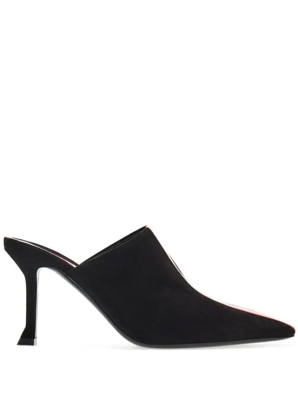 FERRAGAMO 85mm Stripe-detail Suede Mules