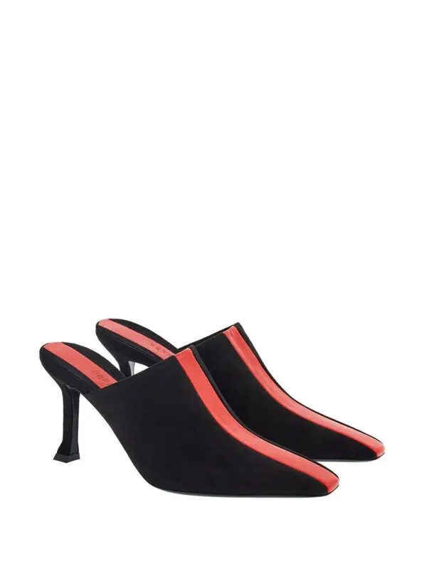 FERRAGAMO 85mm Stripe-detail Suede Mules