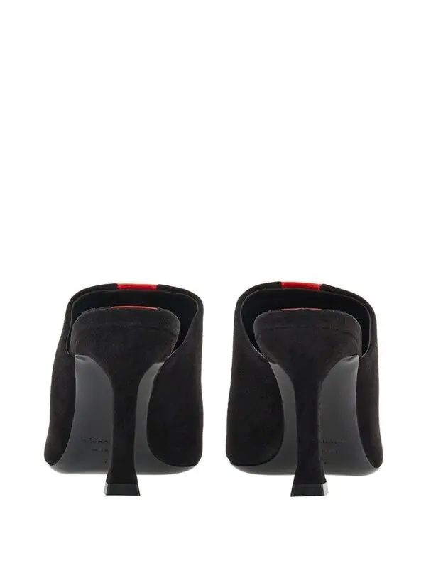 FERRAGAMO 85mm Stripe-detail Suede Mules