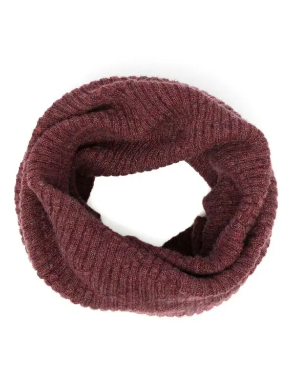 BARRIE Ribbed-knit Cashmere Snood - Red