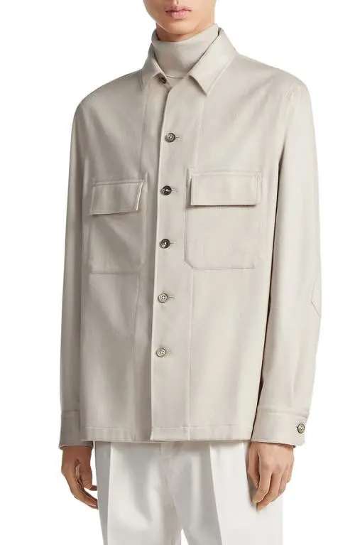 Zegna Oasi Cashmere Overshirt - Ecru