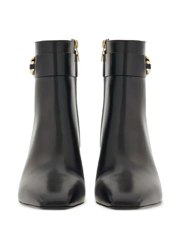 FERRAGAMO Gancini 60mm Leather Ankle Boots