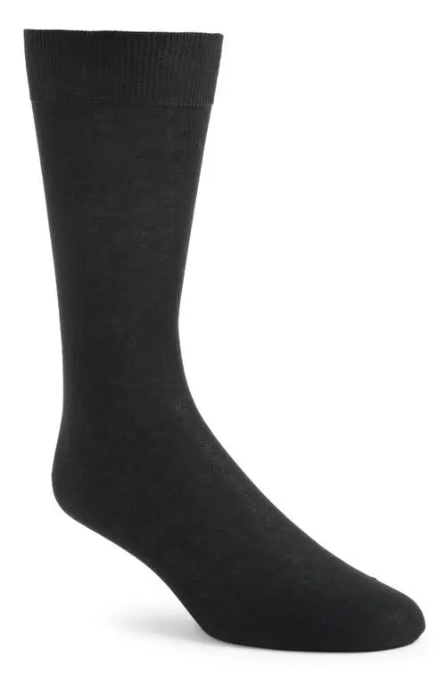 Canali Solid Cotton Dress Socks - Black