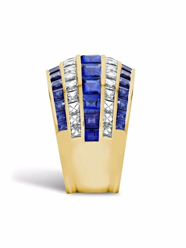 PRAGNELL 18kt Yellow Manhattan Classic Sapphire And Diamond Ring - Gold