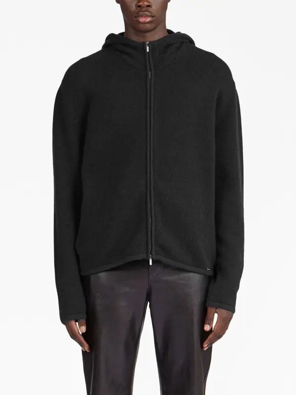 Ferragamo Zip-Fastening Cashmere Hoodie In Black - 20% Off