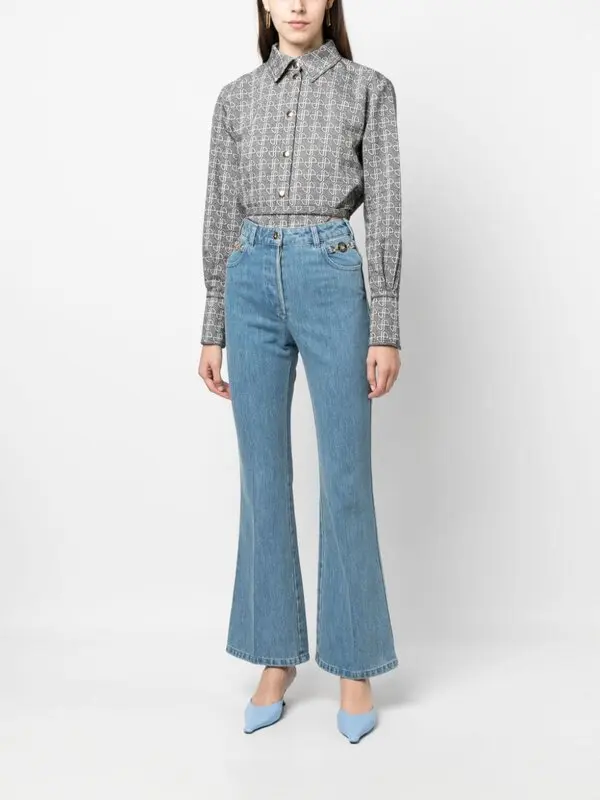 PATOU Belt-loop Flared Jeans - Blue
