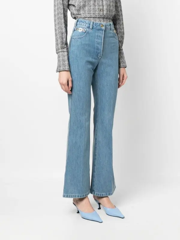 PATOU Belt-loop Flared Jeans - Blue