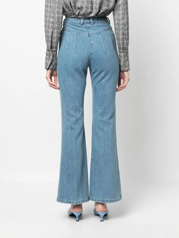 PATOU Belt-loop Flared Jeans - Blue