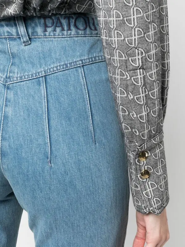 PATOU Belt-loop Flared Jeans - Blue