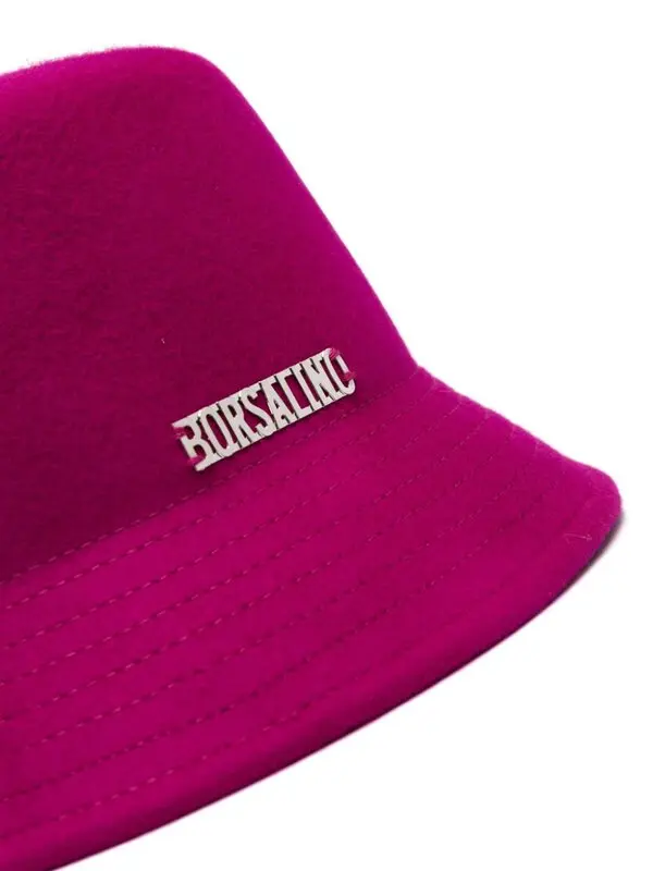 Borsalino Logo-plaque Felted Bucket Hat - Pink