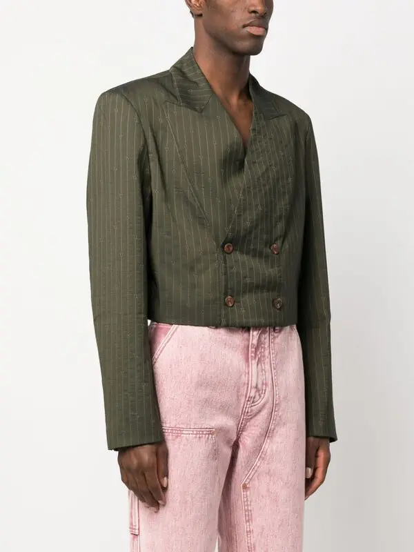 CHARLES JEFFREY Pinstripe Cropped Blazer