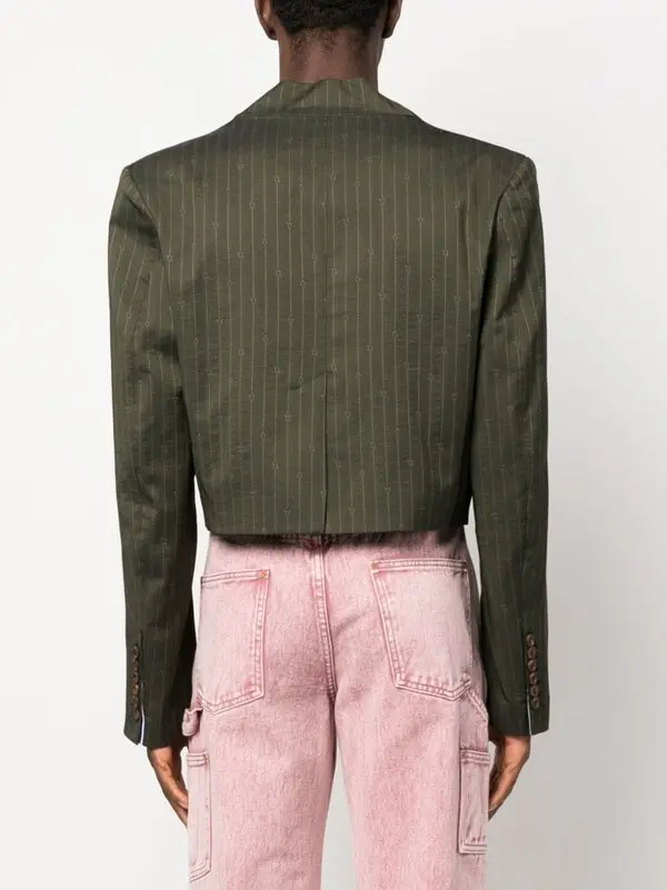 CHARLES JEFFREY Pinstripe Cropped Blazer