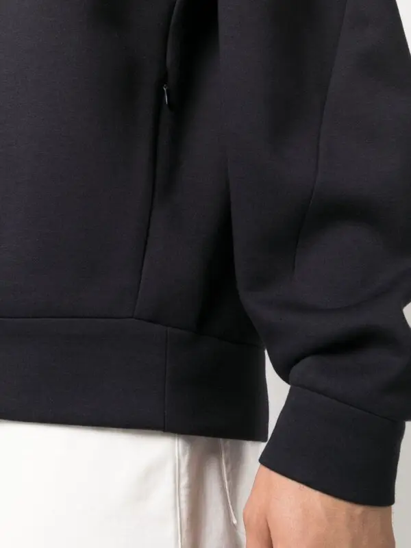 Giorgio Armani Logo-embroidered Zip-up Hoodie - Blue