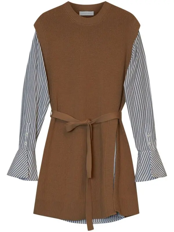 Simkhai Shai Layered Belted Minidress