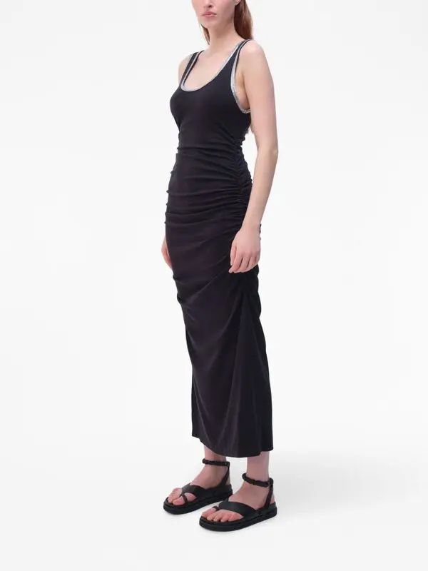 Simkhai Darian Ruched Ribbed Midi Dress