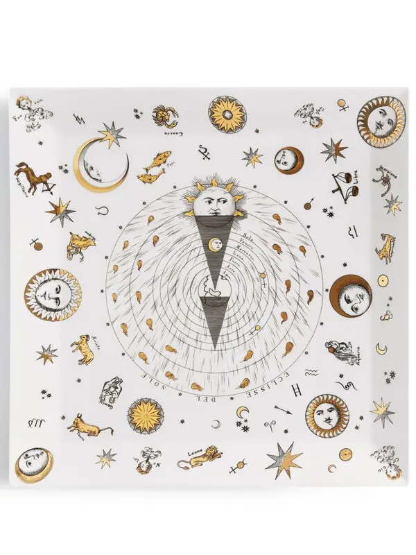 FORNASETTI Astronomici Porcelain Tray - White