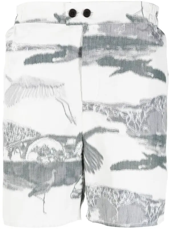 Henrik Vibskov Graphic-print Bermuda Shorts - Neutrals