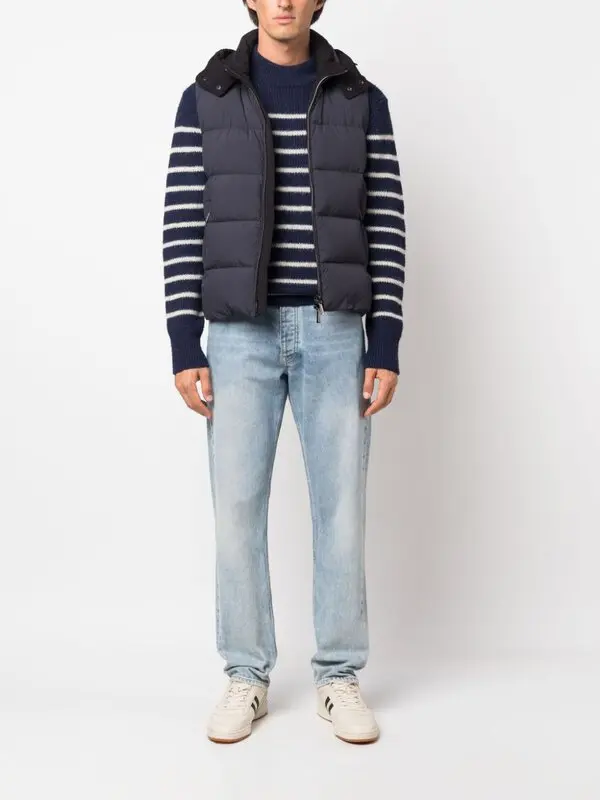 MOORER High-neck Padded Gilet - Blue