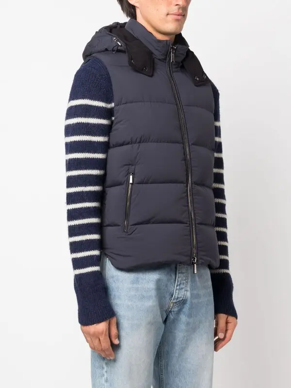 MOORER High-neck Padded Gilet - Blue