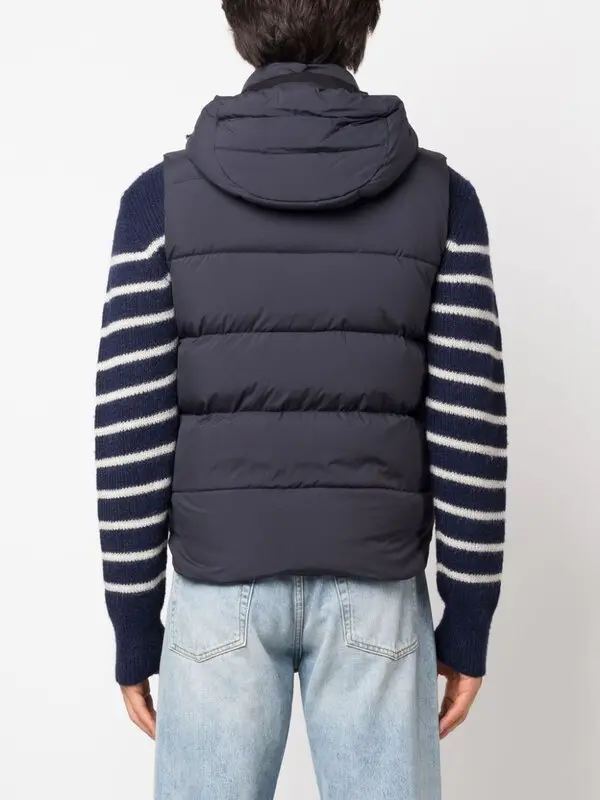 MOORER High-neck Padded Gilet - Blue