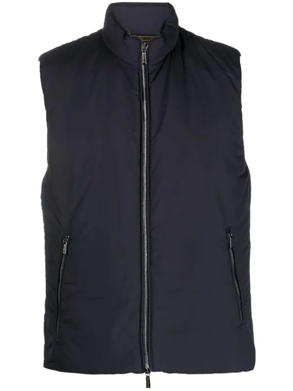MOORER Sleeveless Down Gilet - Blue