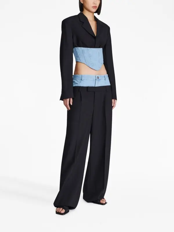 DION LEE Cropped Corset Blazer - Black