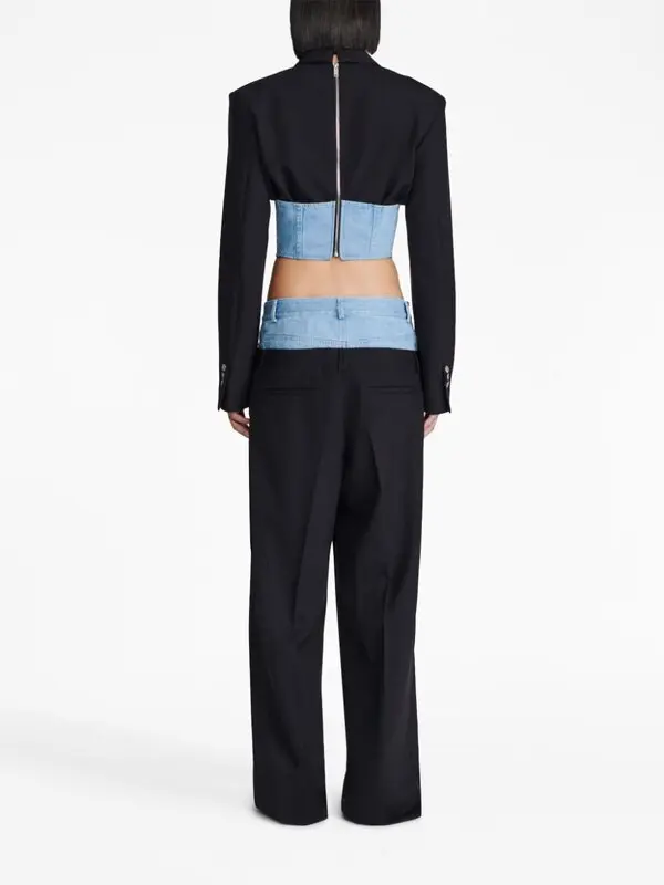 DION LEE Cropped Corset Blazer - Black