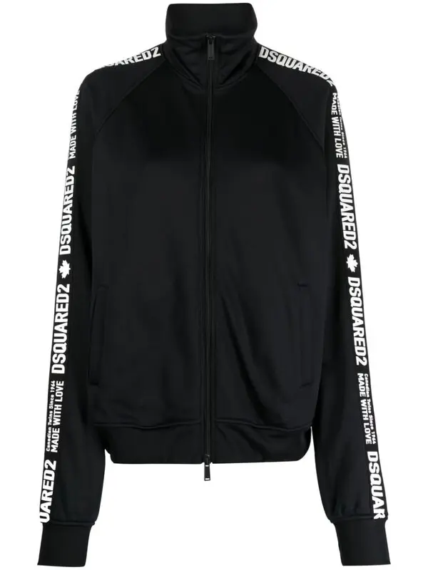 Dsquared2 Logo-stripes Zip-up Sweatshirt